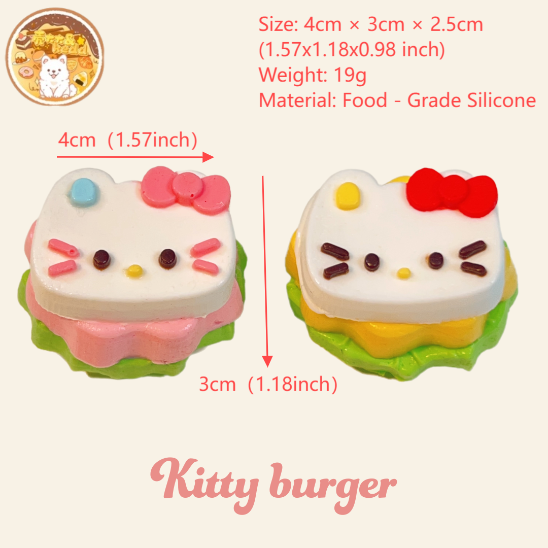 💖 Kitty Burger Squishy ASMR Toy 💖 – KeddSquishy
